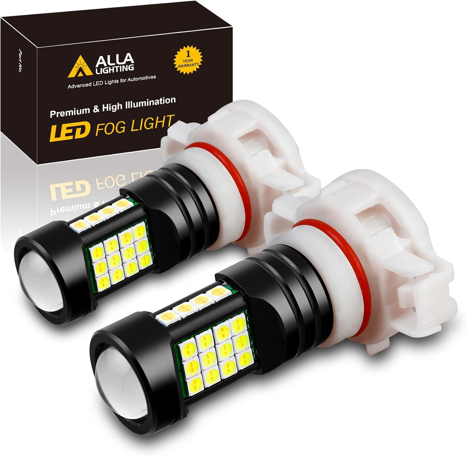 Alla Lighting 2000 Lumens 5202 5201 PS19W LED Fog Lights Bulbs, or DRL ...