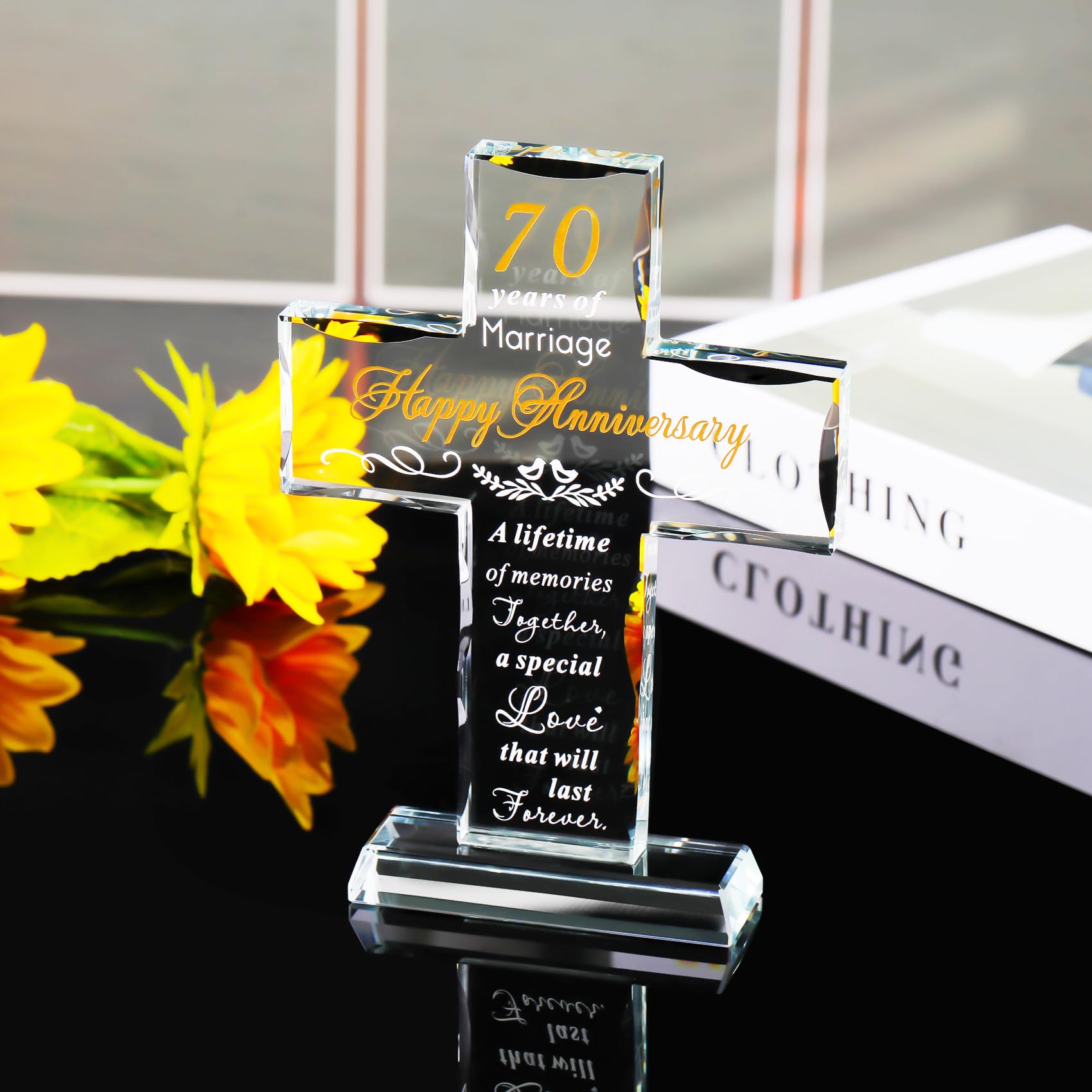Snapklik.com : YWHL 70th Wedding Anniversary Cross Gifts For Couple
