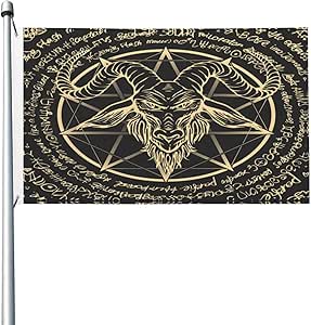 Amazon.com : Demon Baphomet Satanic Goat Head Skull with Horn Flag 3x5 ...
