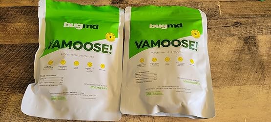 Amazon.com : BugMD Vamoose Rodent Repellent Pouches (2 Pack, 8 Pouches) – Plant-Powered Rat ...