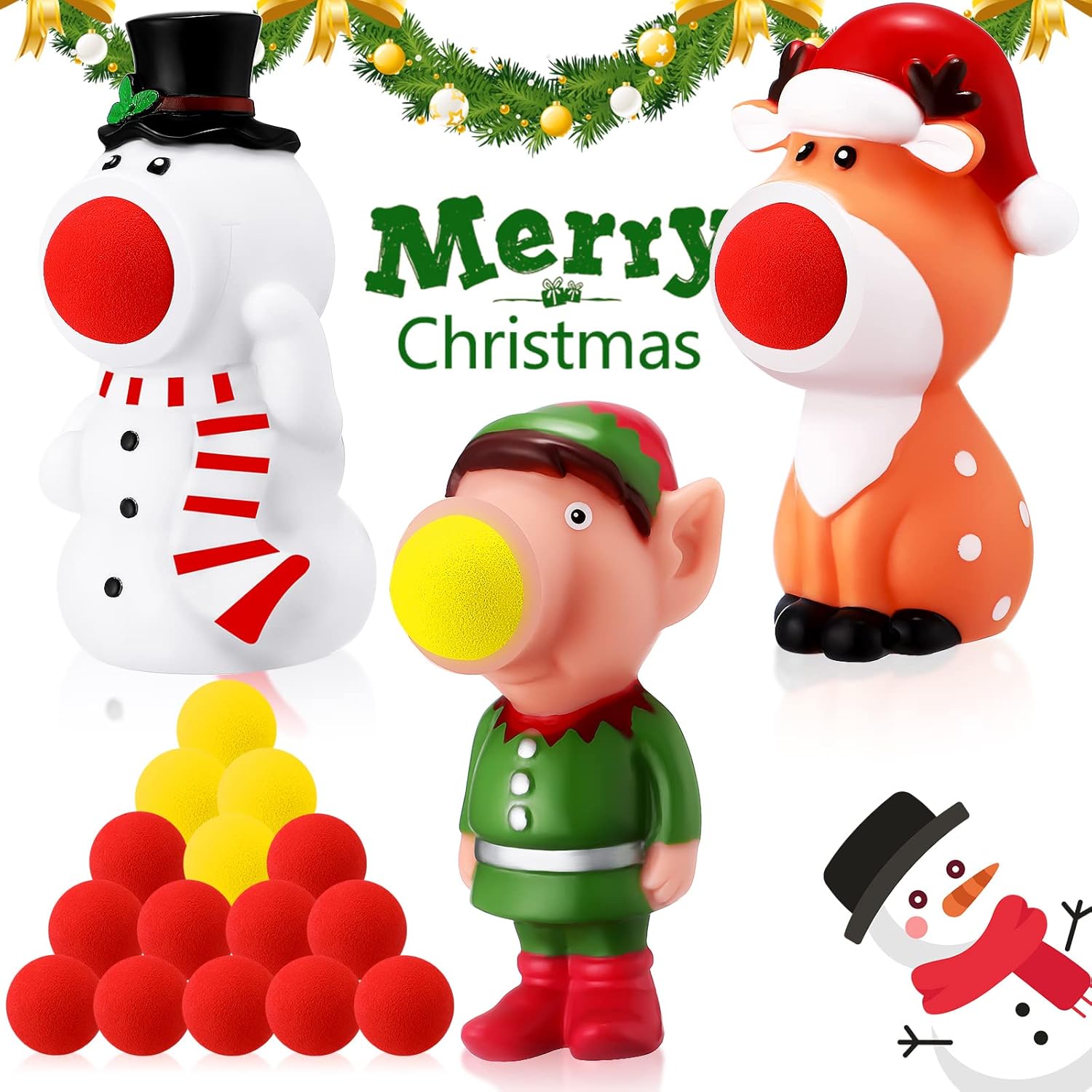 Amazon.com: Vinsot 3 Christmas Poppers Toy Snowman Santa Claus Reindeer ...