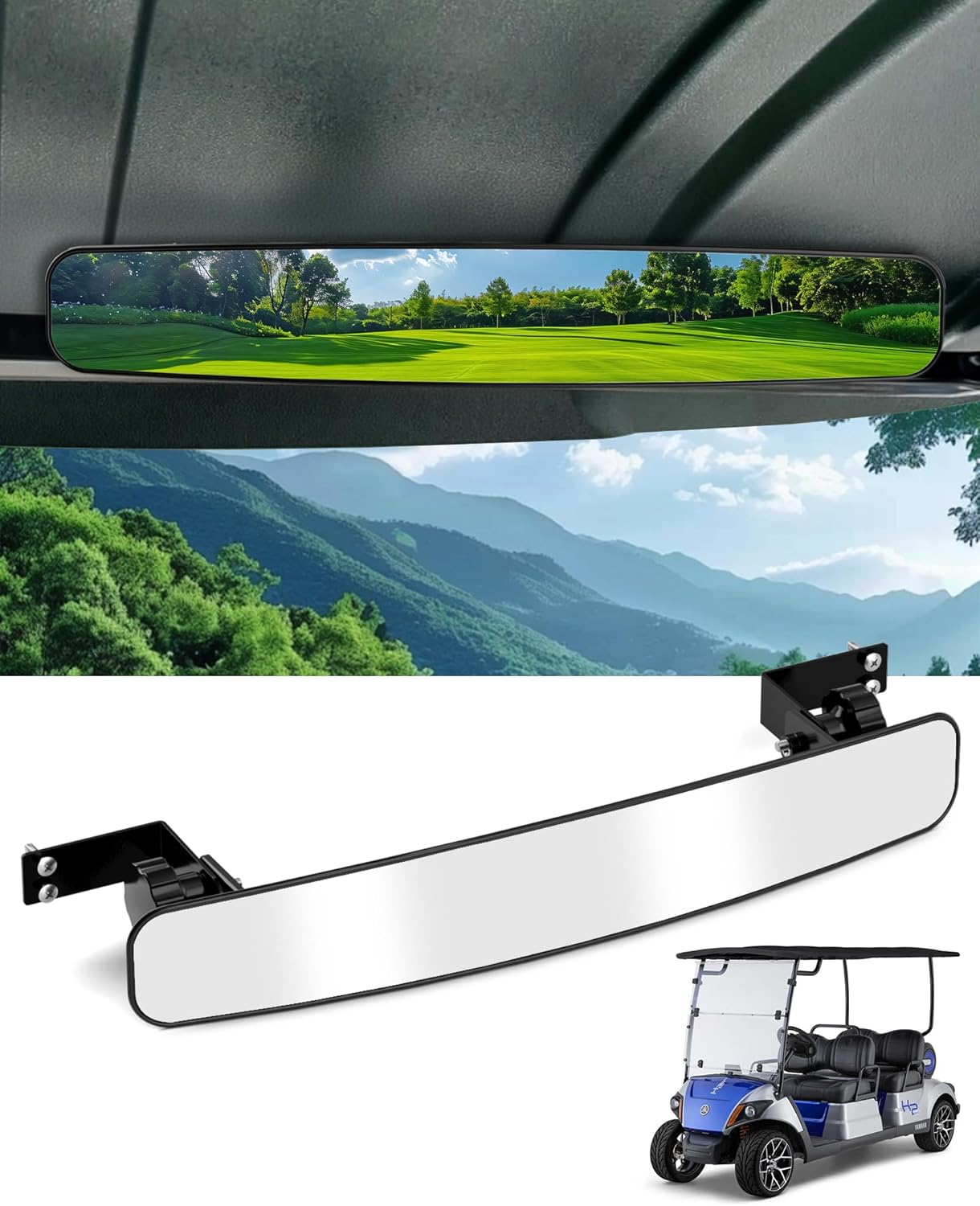 Amazon.com : HOWBOW Golf Cart Rear View Mirror for EZGO Club Car Yamaha ...