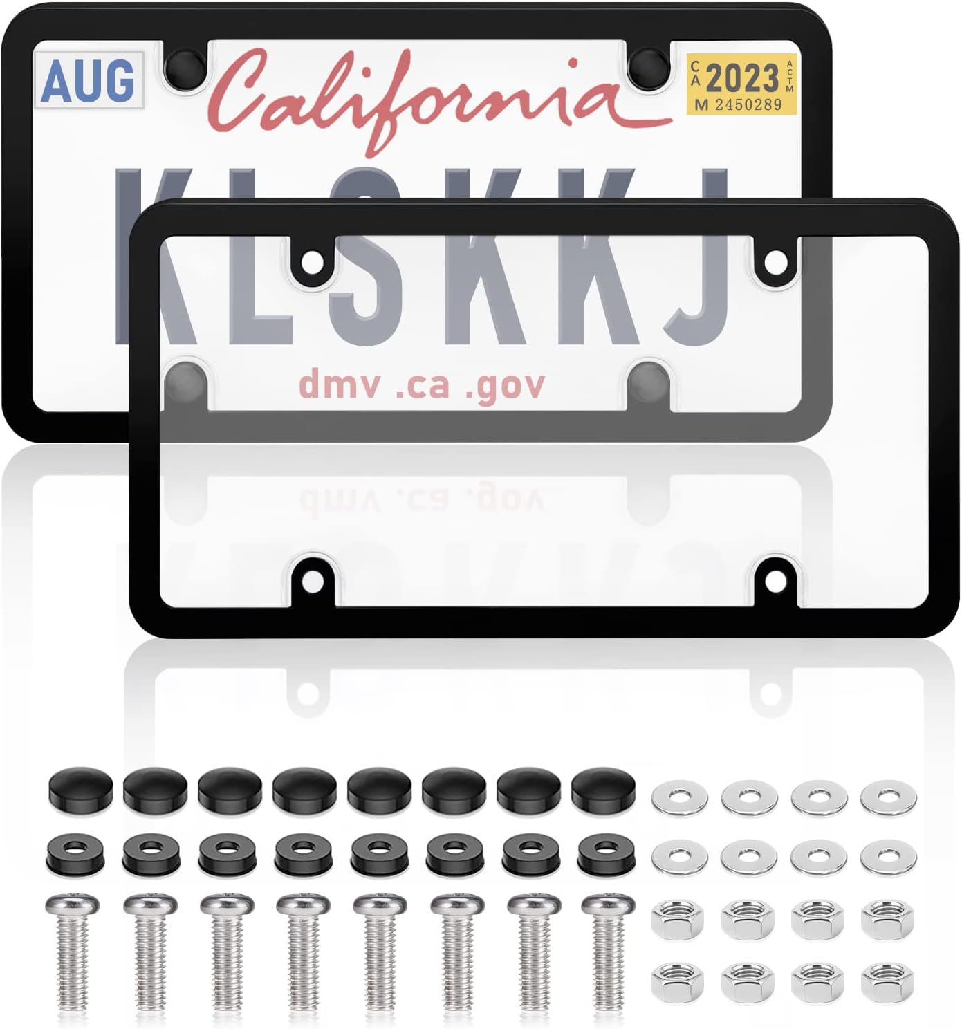 Amazon.com: KLSKKJ License Plate Protector, 2 Pack Clear License Plate ...
