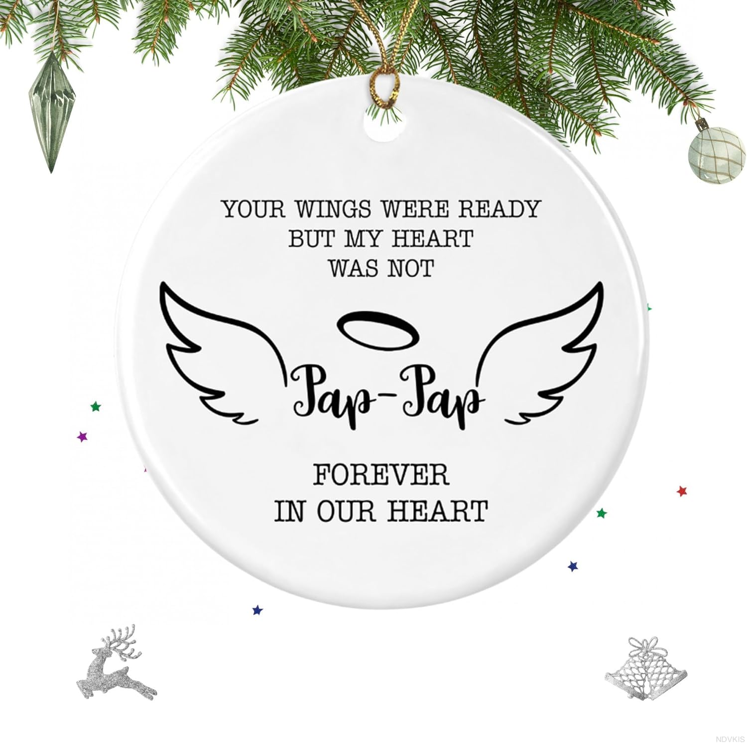 Amazon.com: My Heart was Not Pap-Pap Forever in Our Heart Ornament ...