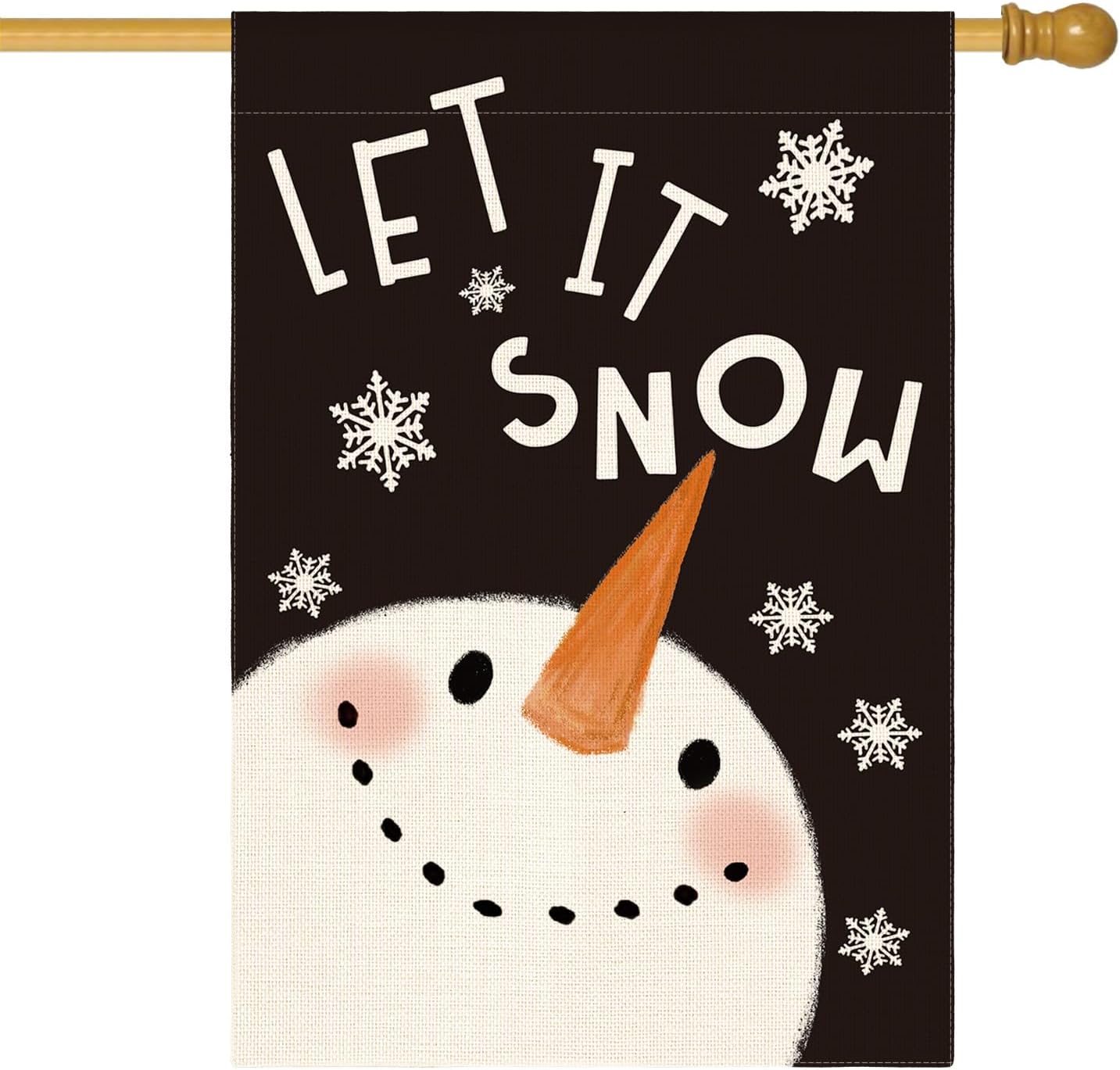 Amazon.com : AVOIN colorlife Let It Snow Snowman Snowflake House Flag ...