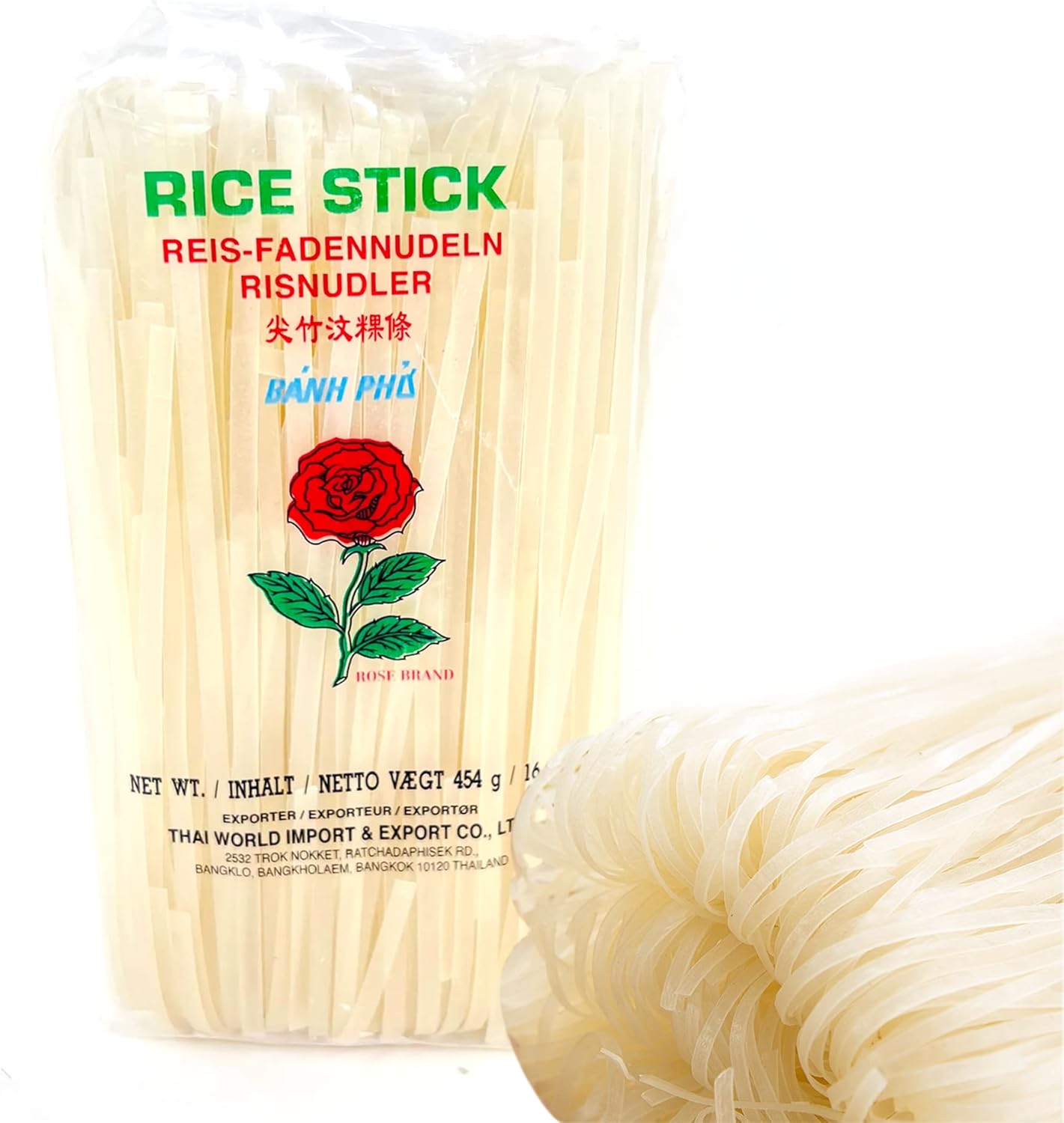 Thai Banh Pho Rice Stick Flat Noodles (3MM) 454g : Amazon.co.uk: Grocery