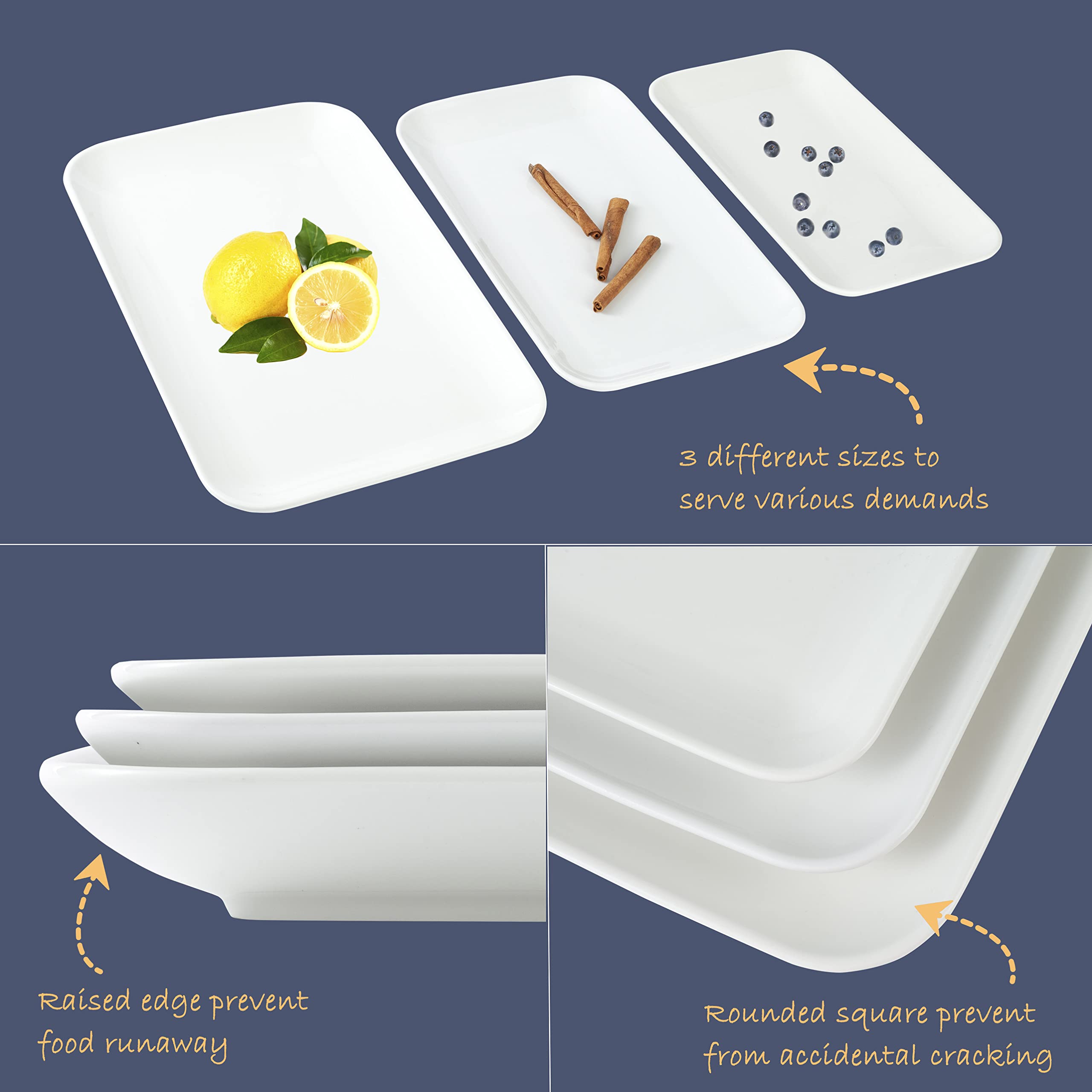 Snapklik.com : Large Serving Platter, 16"/14"/12" White Large Serving ...