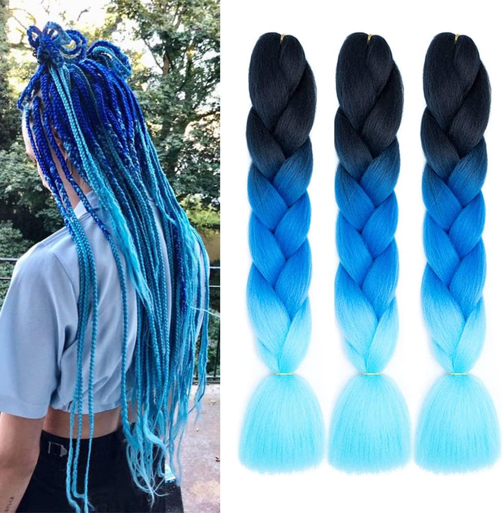 OTO BELLA Jumbo Braiding Hair Extensions 24Inch Yaki Texture Synthetic ...