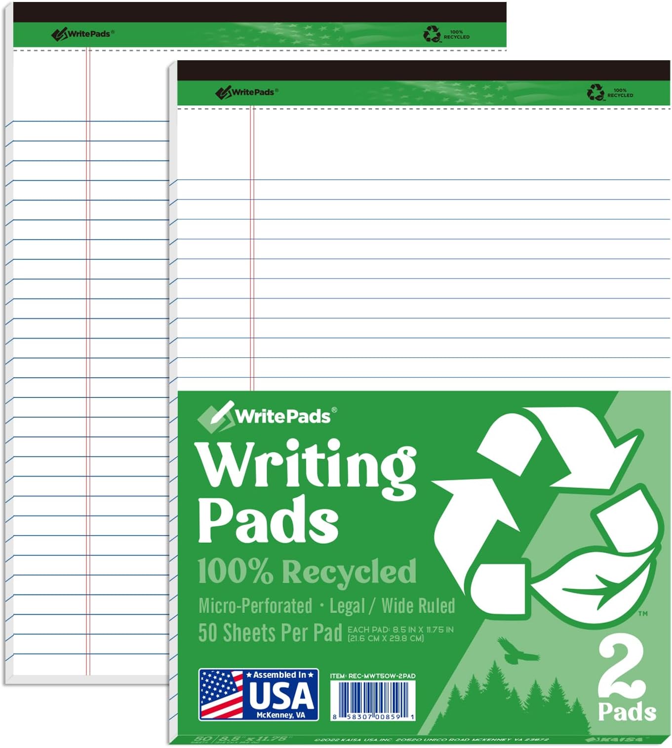 Amazon.com : WritePads Legal Pads 8.5"x11" Note pads,Wide Ruled,White ...