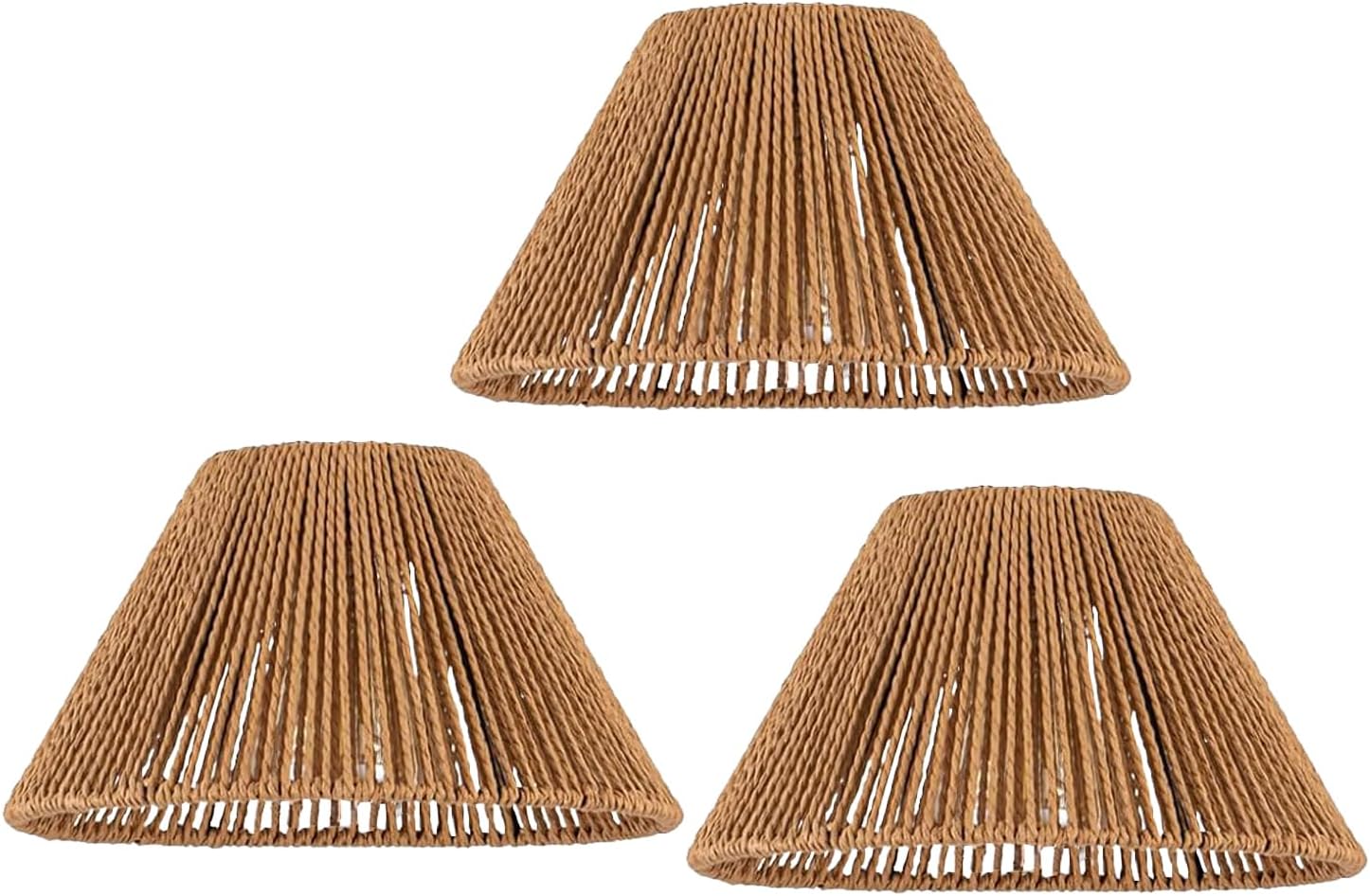 3x Boho Rattan Pendant Lamp Replacement Shade Ceiling Fan Light Bulb ...