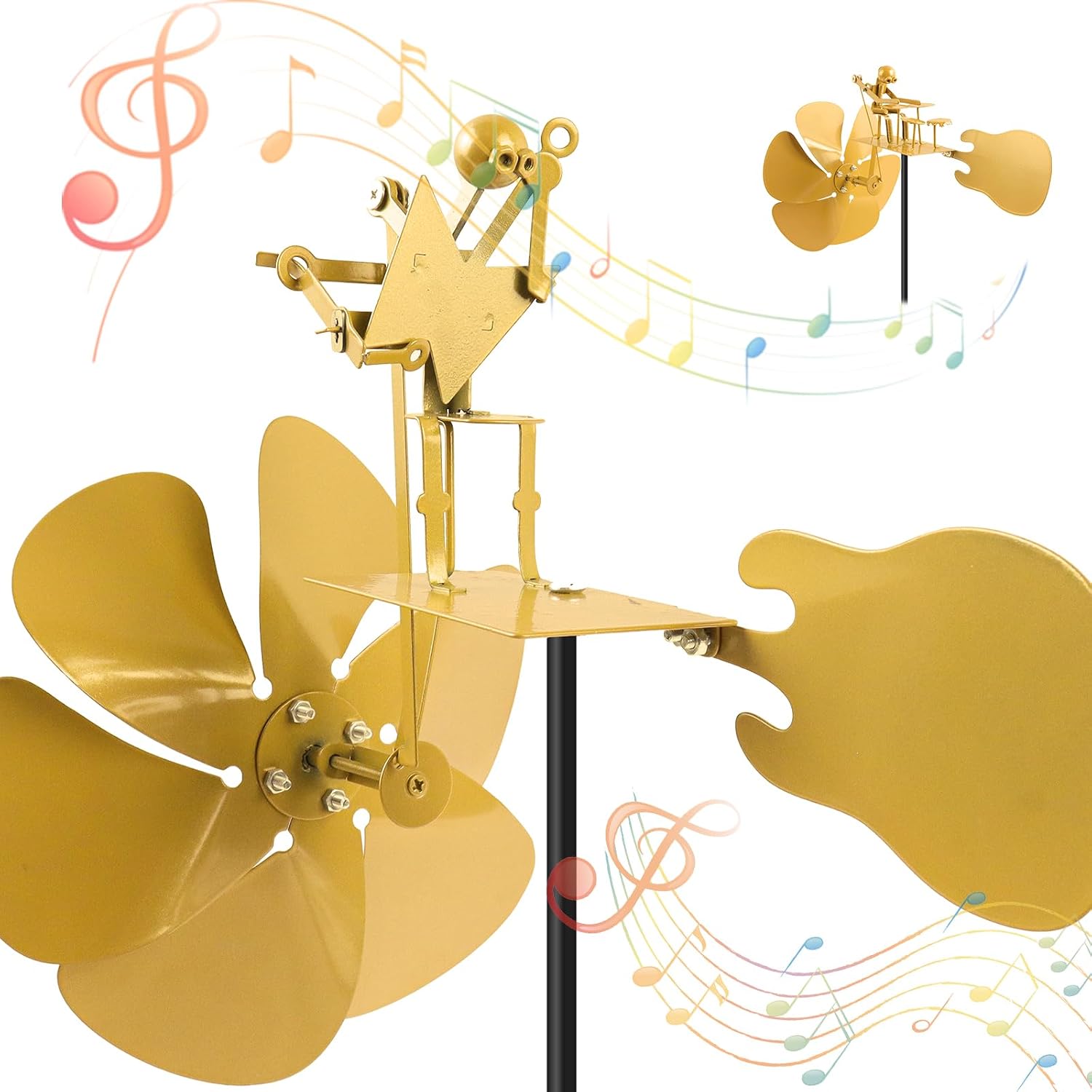 Amazon.com: Handmade Metal Rock Band Windmill for Yard, Wind Sculptures ...