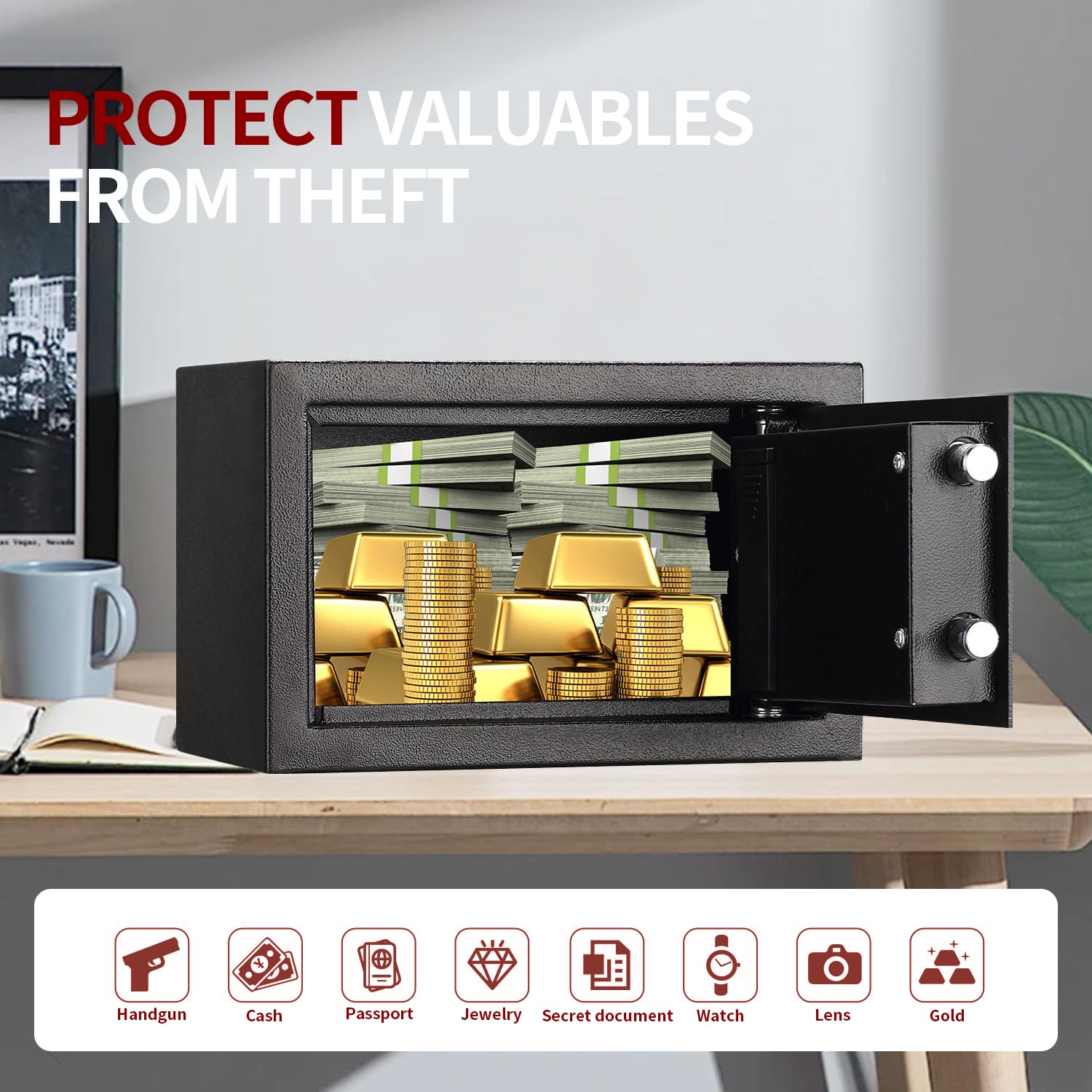 Snapklik.com : RETLLAS Home Safe Fireproof Waterproof,Fireproof Safe