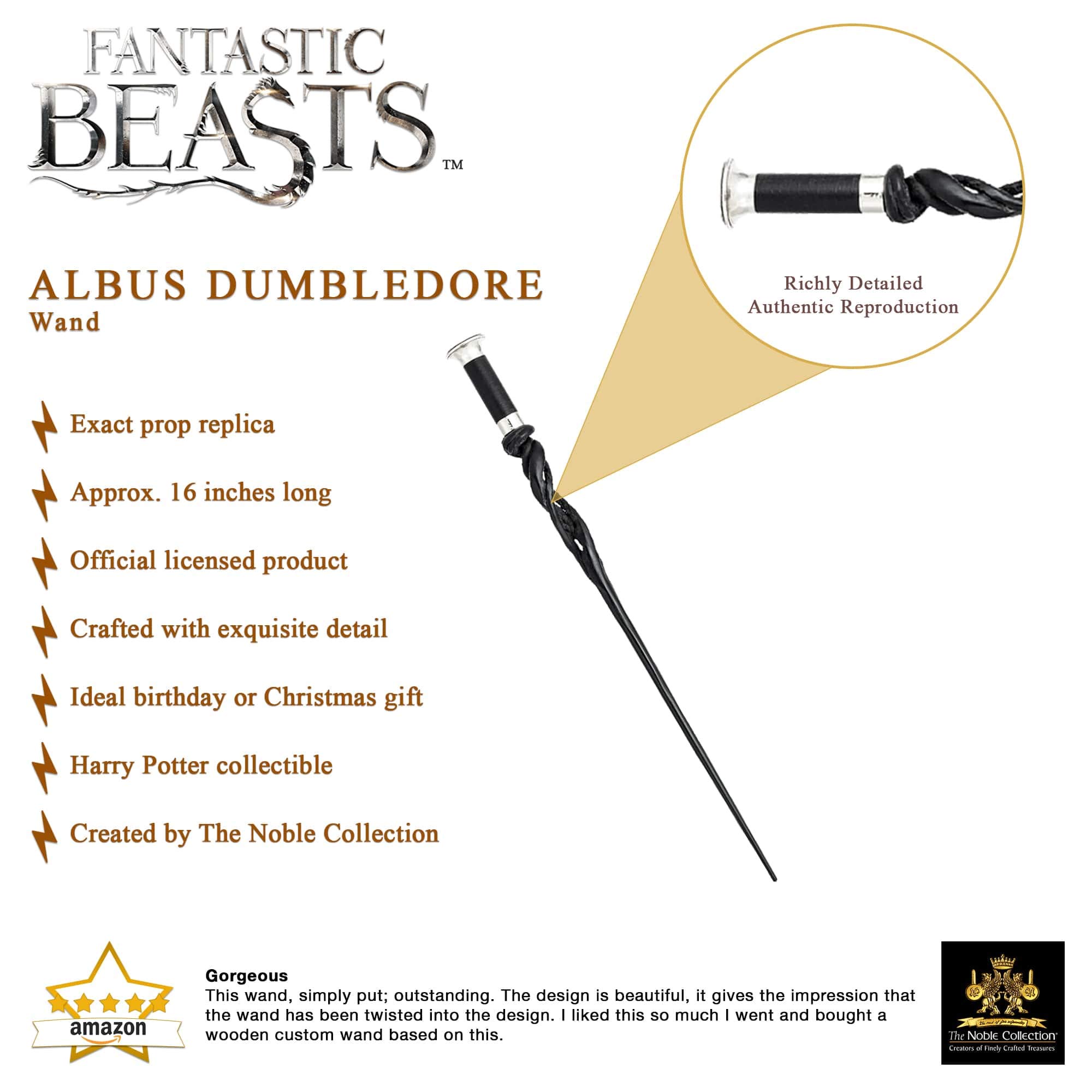 The Noble Collection - Albus Dumbledore Wand In A Standard Windowed Box ...