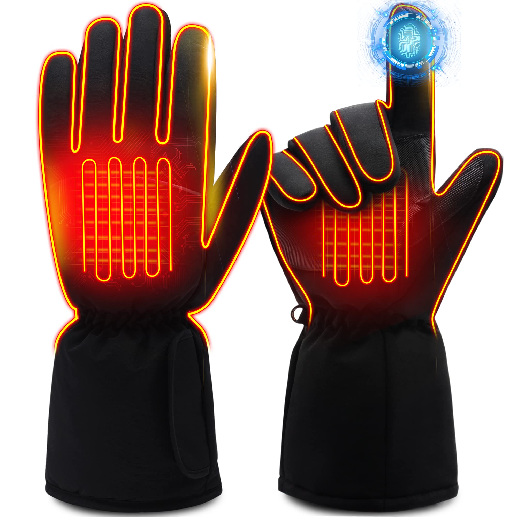 Rabbitroom Electric Heated Gloves for Women Men,Waterproof Touchscreen ...