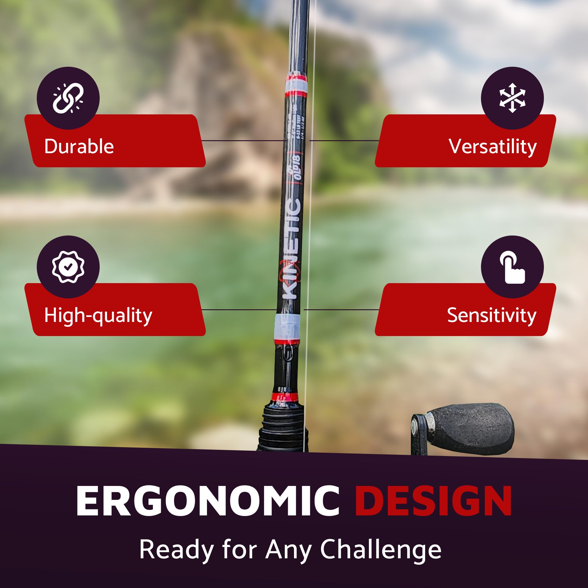 Old 18 Kinetic Series Spinning & Casting Rods - 30-Ton Carbon, Enhanced ...