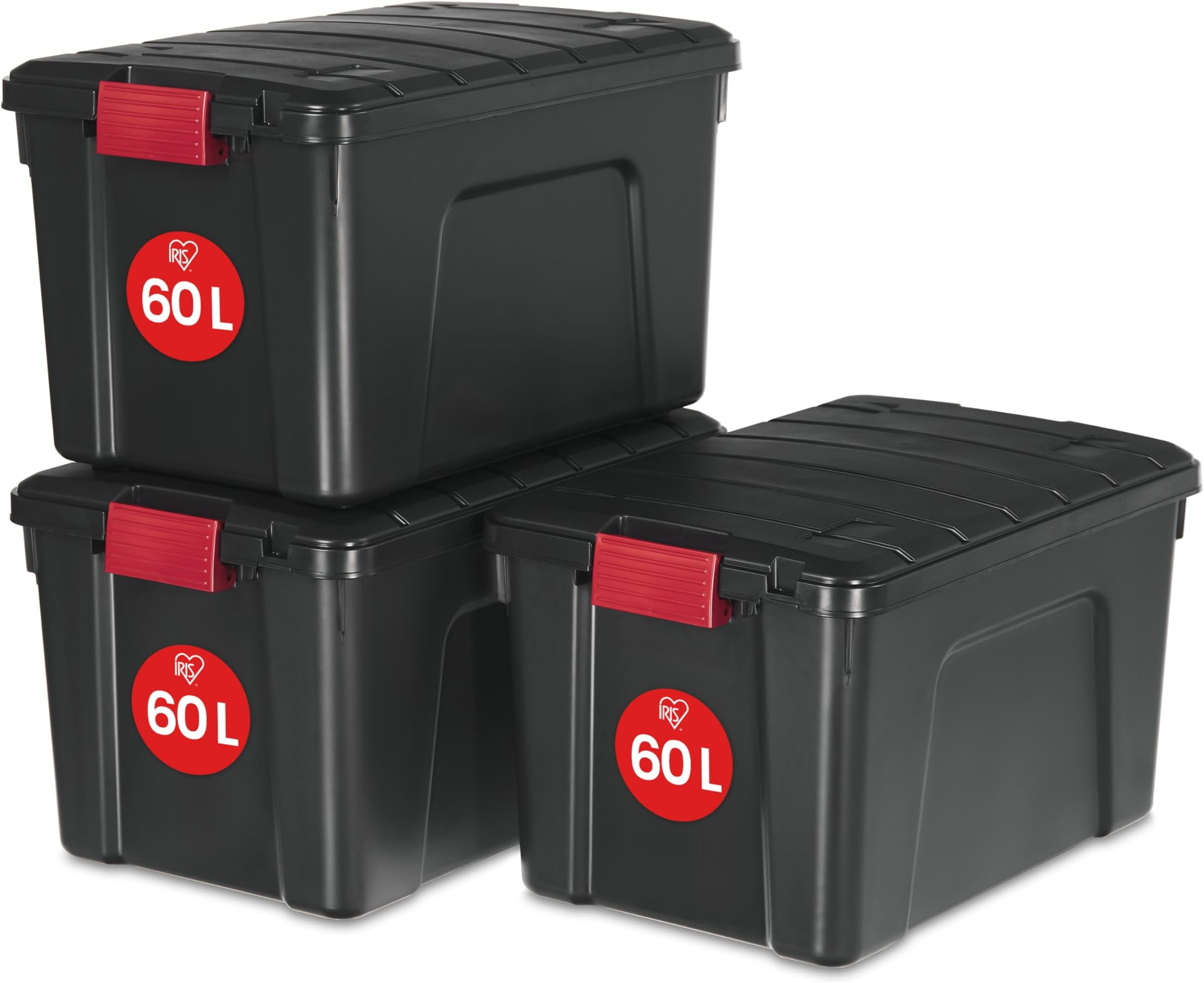 Iris Ohyama, Large Storage Boxes with Lids, Garage Storage Boxes ...