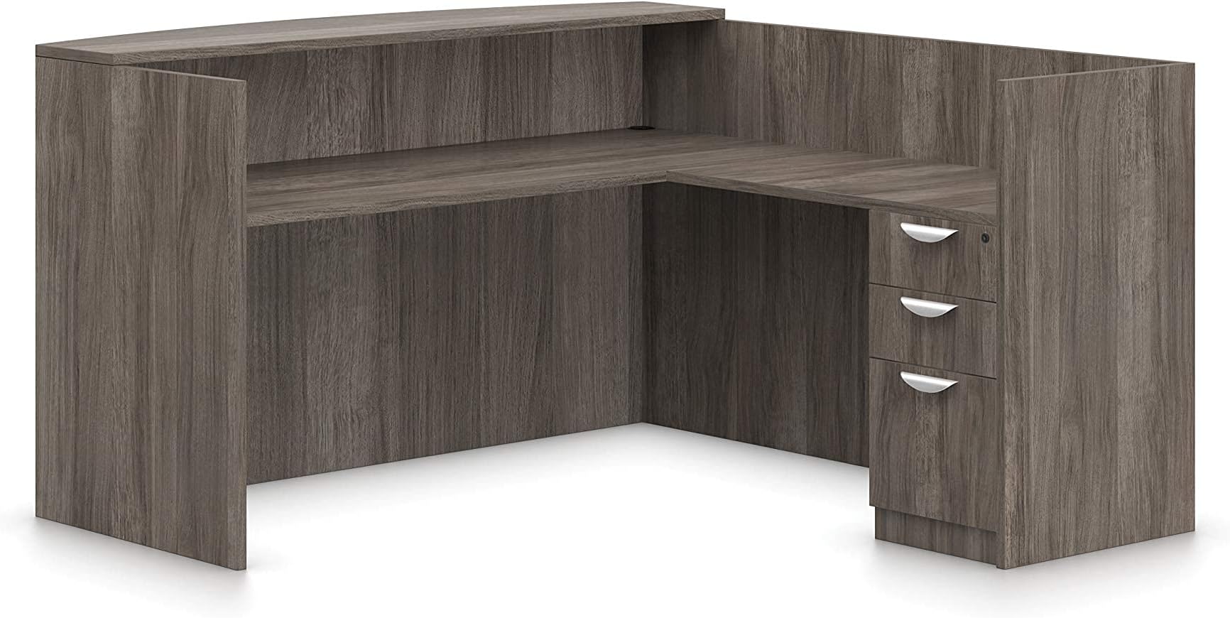 Amazon.com: Offices To Go L Shaped Reception Desk with Glass ...