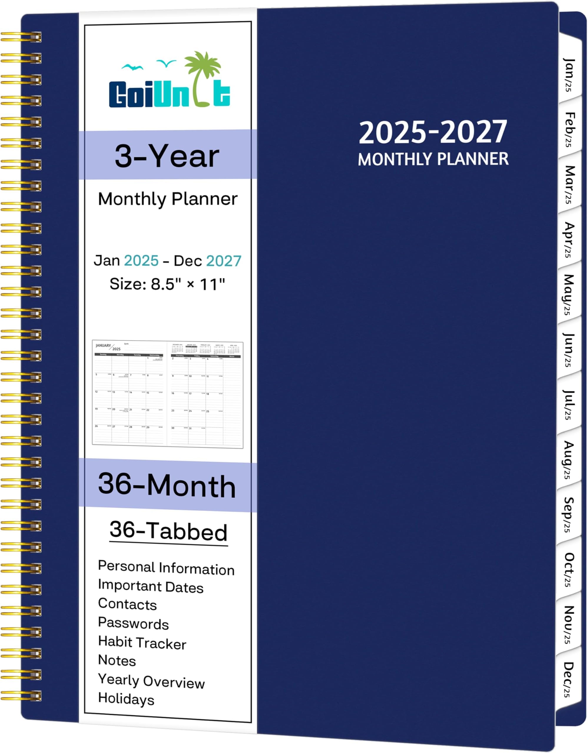 Amazon.com : Monthly Planner 2025-2027, 36 Months Calendar Planner 2025 ...