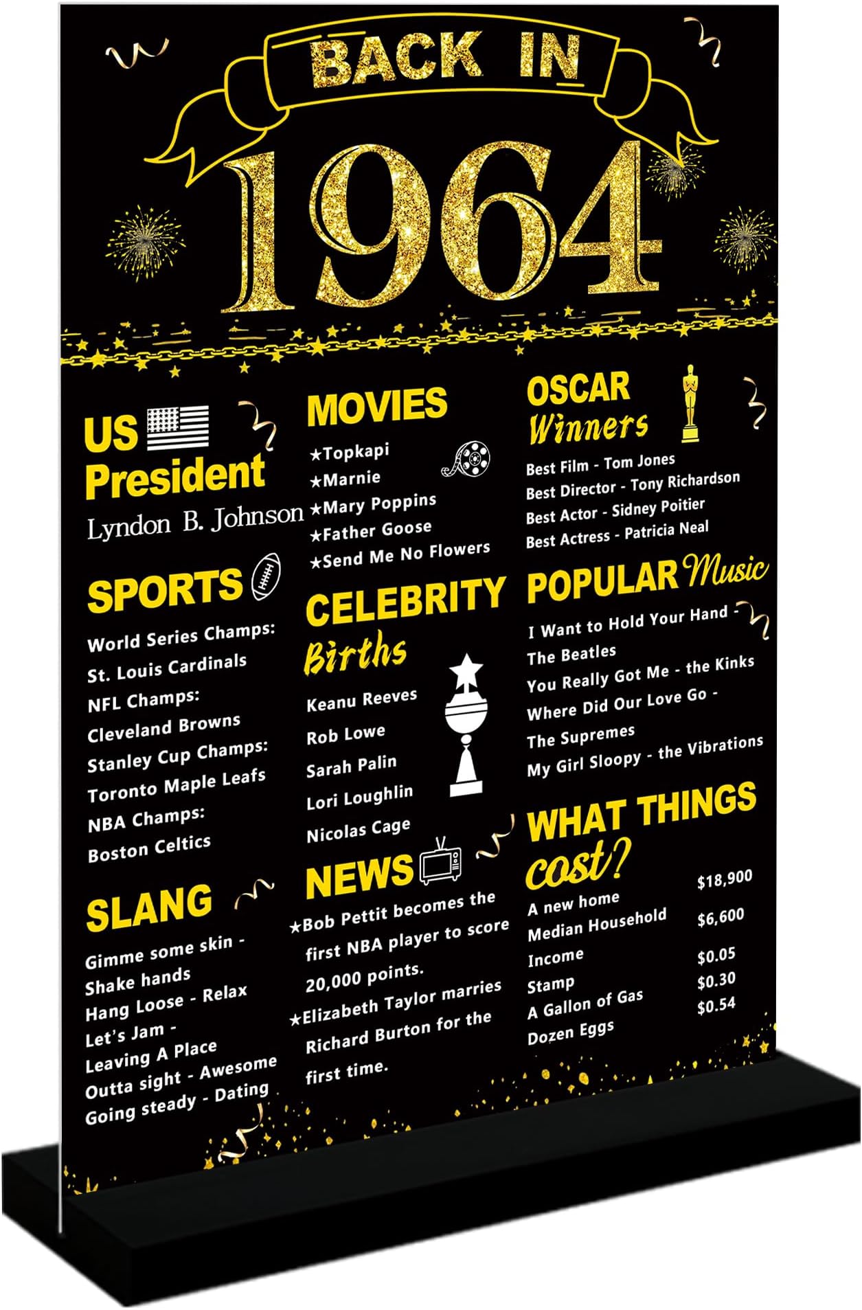 Amazon.com: Black Gold 60th Birthday Decorations For Women Men, 60th ...