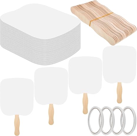 Amazon.com: Fan Handle Craft Sticks Wavy Wooden Sticks, Blank White ...