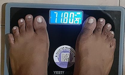 Hoffen Thick Tempered Glass Digital Electronic LCD Personal Body Weight ...