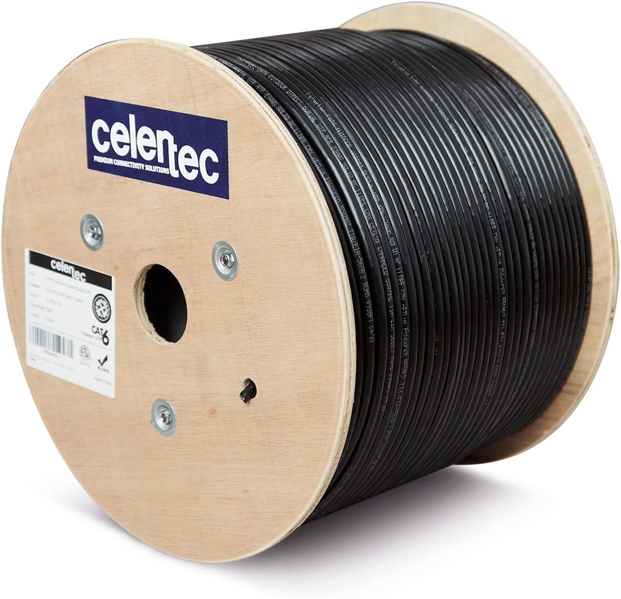 Amazon.com: celertec CAT6 Outdoor Cable, 1000ft, 23AWG Solid Bare ...