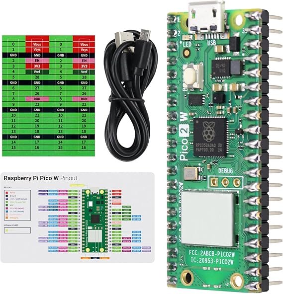Amazon.com: Freenove Raspberry Pi Pico 2 W Board Pre-Soldered Header, Dual Arm Cortex-M33 and ...