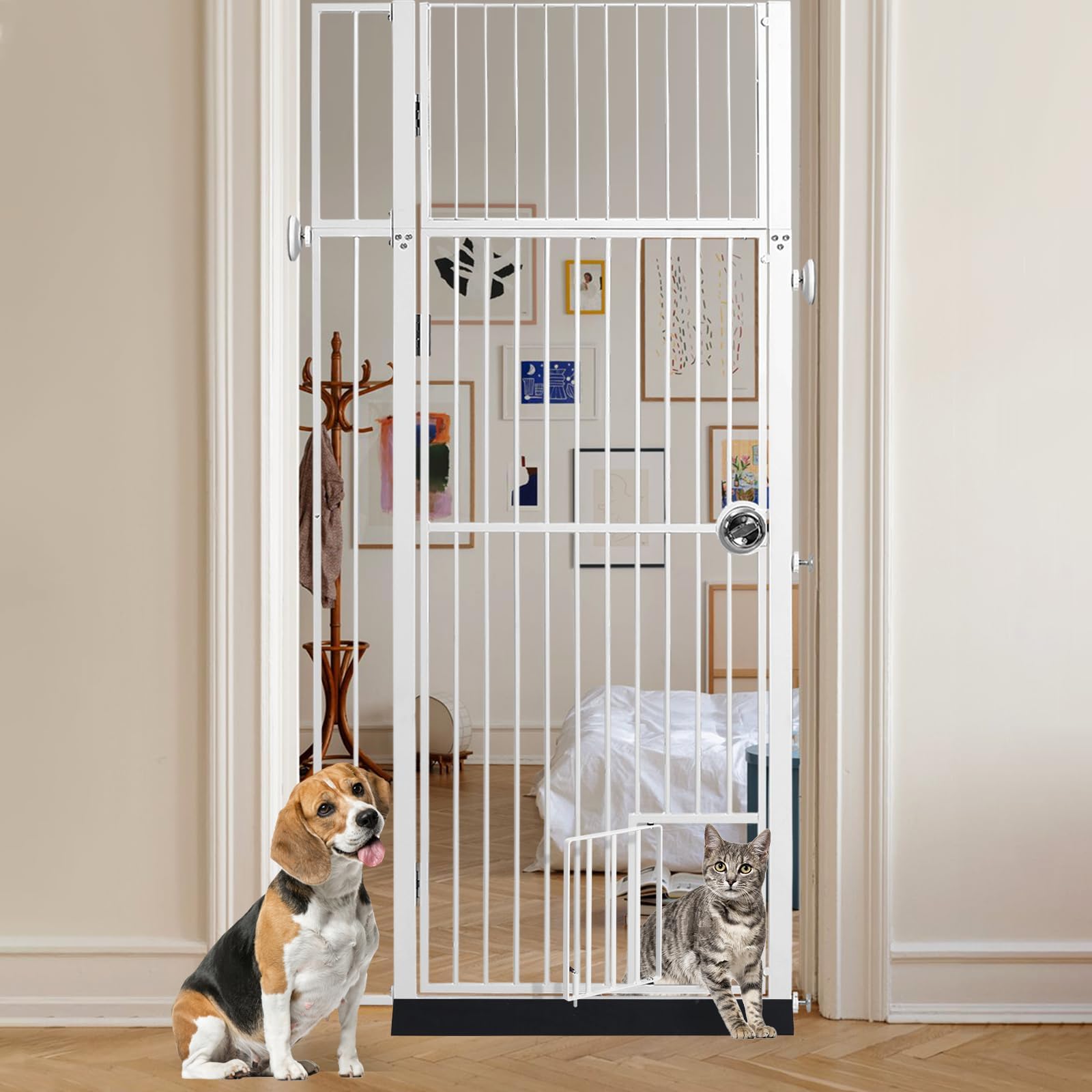 Amazon.com: 59" Extra Tall Cat Gate for Doorway with Drilling Required ...