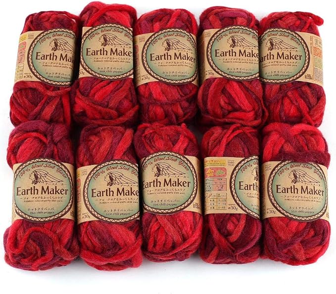 Amazon.com: Earth Maker 10 Pack (Skeins) 100% Wool Slub Super Bulky ...