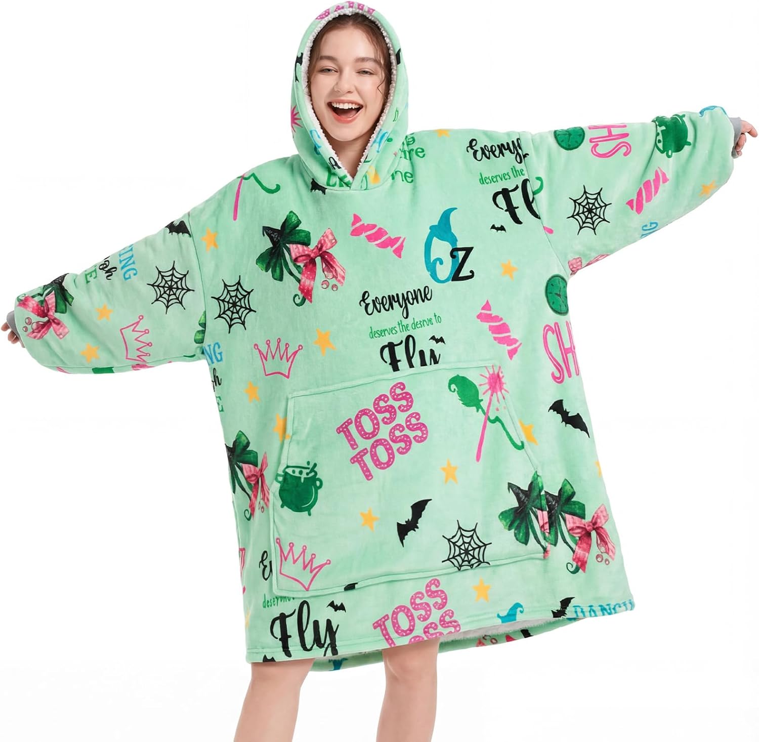 Amazon.com: Elphaba Hat Glinda Witch Blanket Hoodie, Magic Movie Land ...