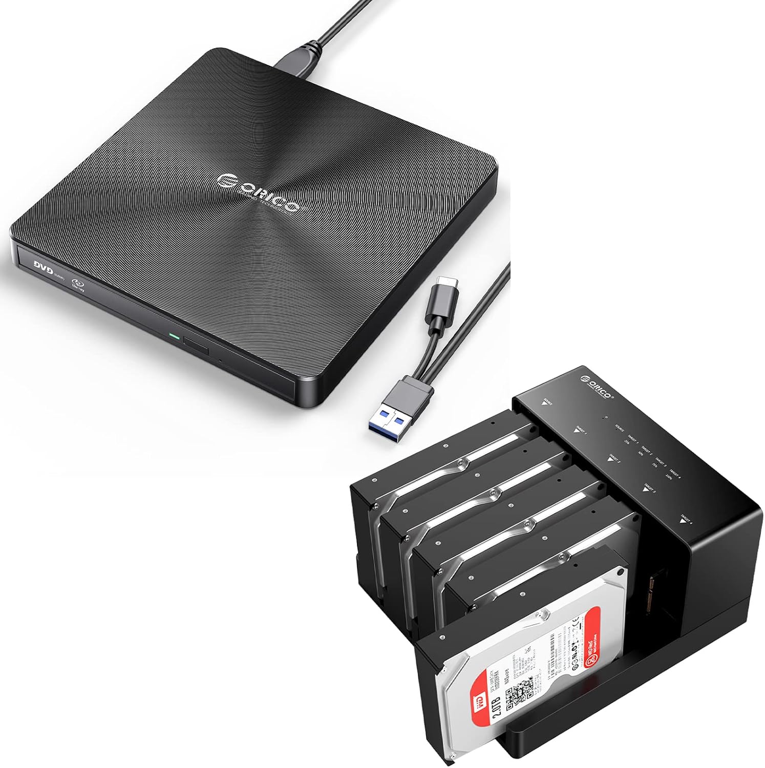 Amazon.com: ORICO External CD/DVD Drive for Laptop USB 3.0 Type-C with ...