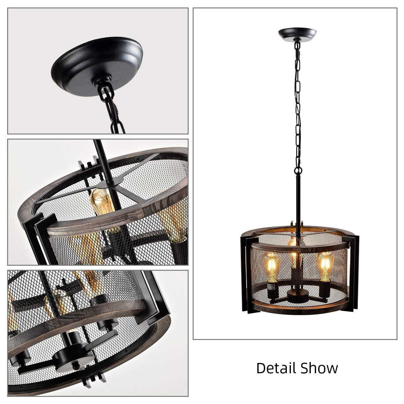 Snapklik.com : LEDONE Adjustable Height Farmhouse Ceiling Light ...