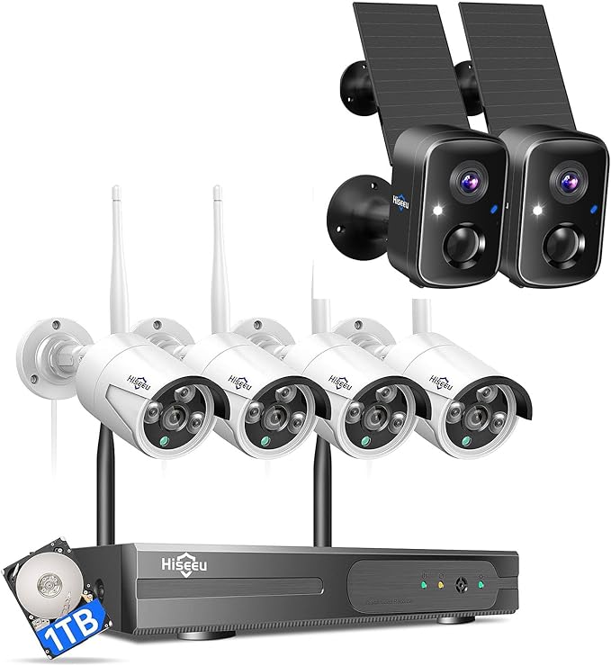 Amazon.com : 16CH 4pcs Wireless Pro Security Camera System+2pc Solar ...