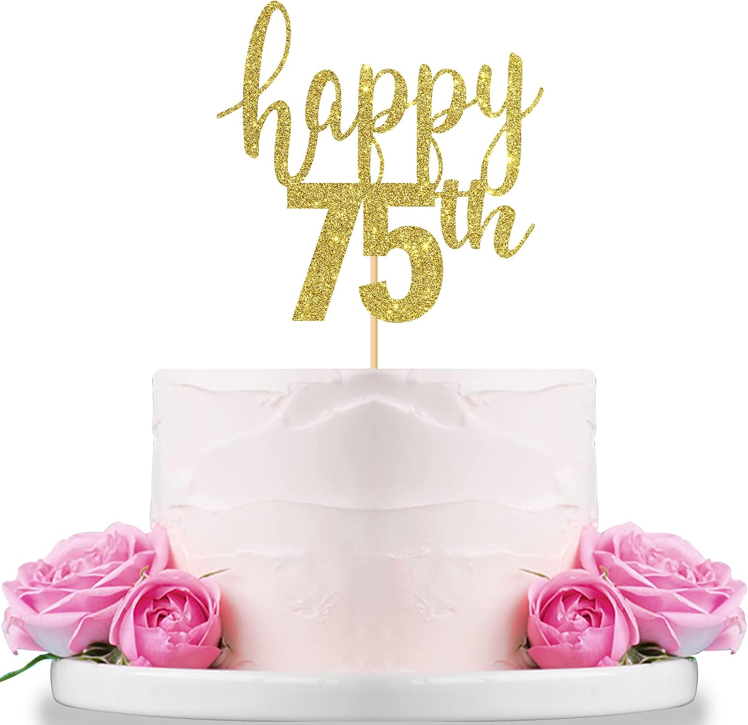 Amazon.com: Happy 75th Cake Topper for Cheers to 75 Years,Happy 75th ...
