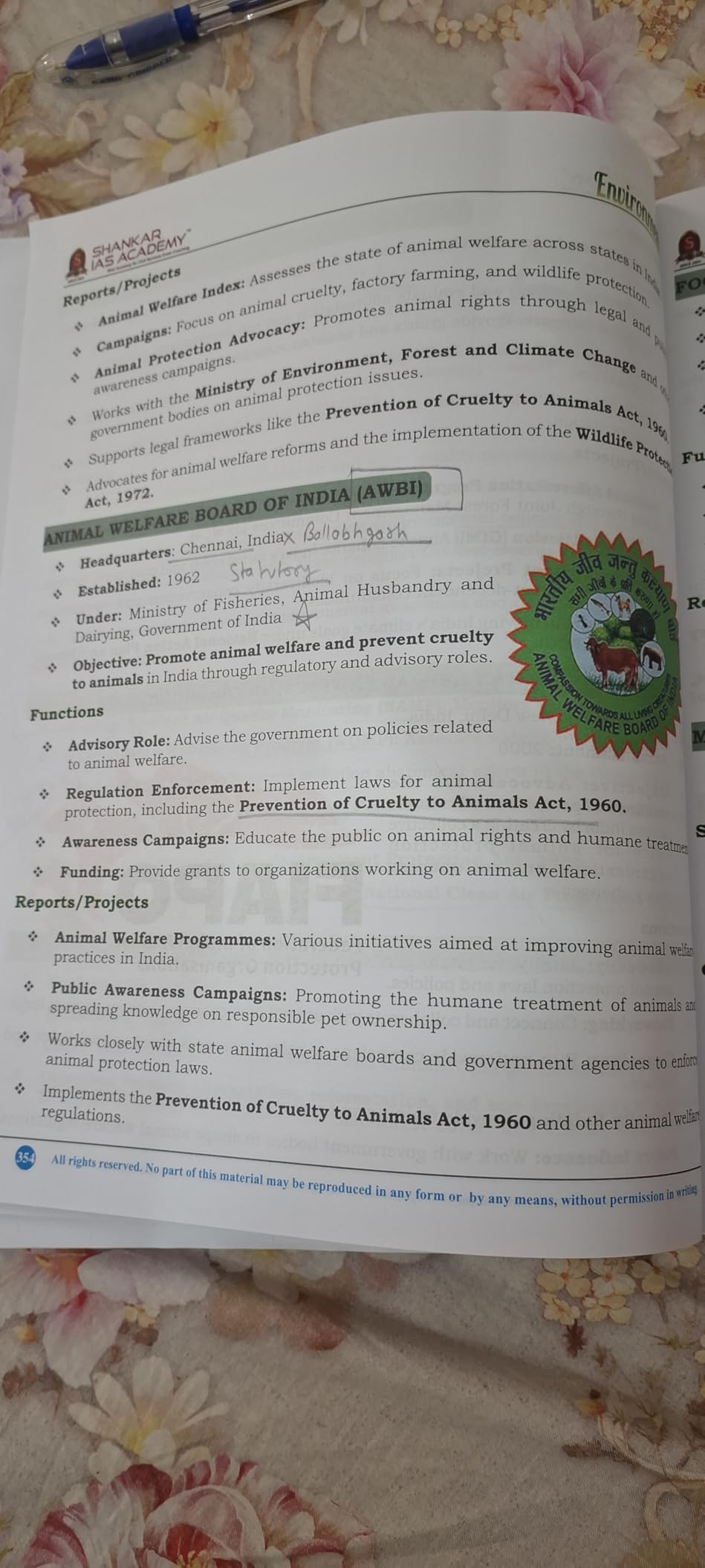 Shankar IAS Academy Environment Book