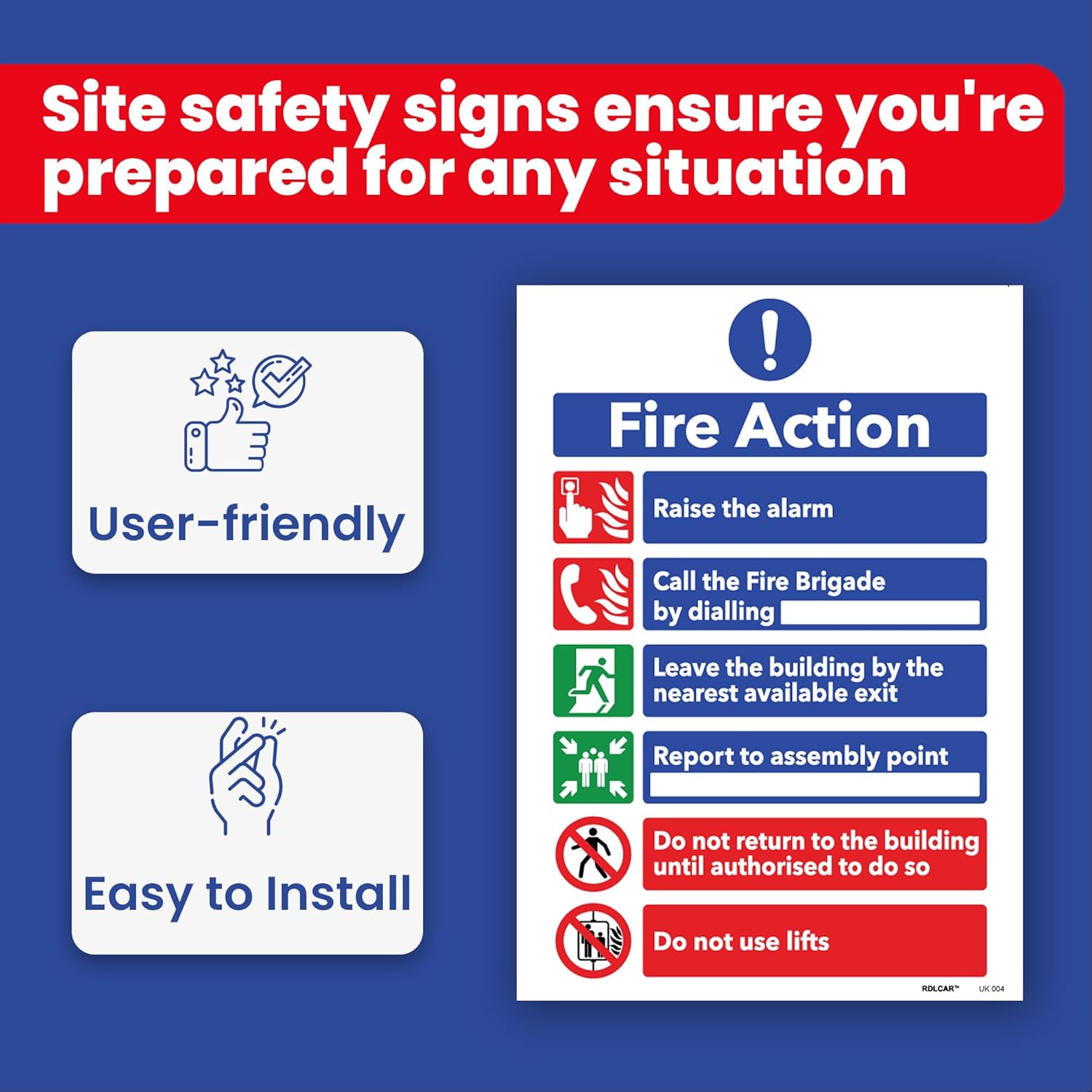RDLCAR Fire Action Notice Signs 1mm Rigid Plastic Chile | Ubuy