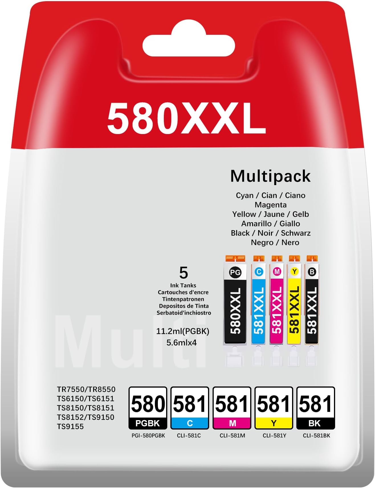 Canon Original PGI-580 PGBK, CLI-581 (C/M/Y/BK) Ink Cartridge - Black ...