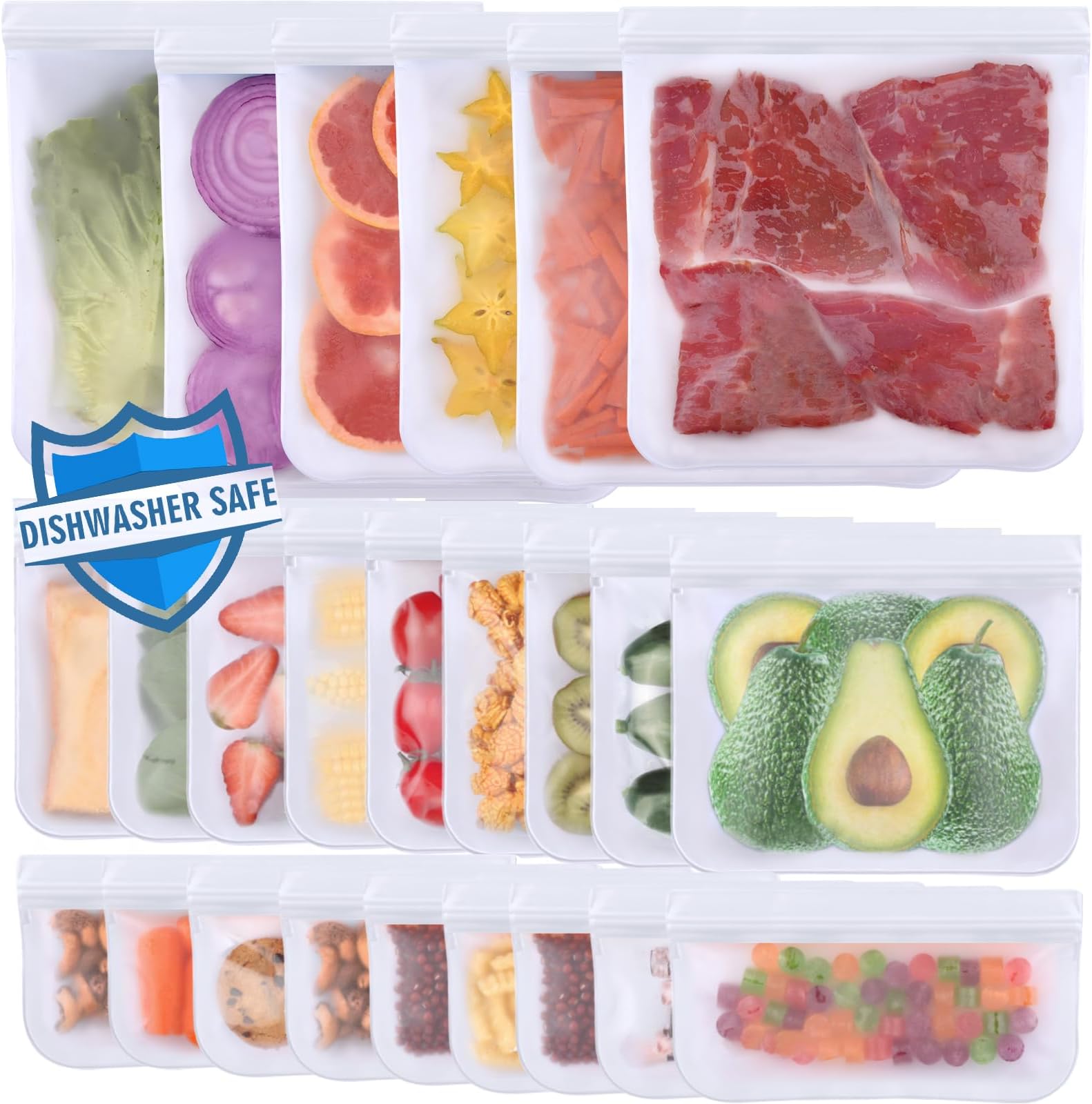 Amazon.com: TROUSKAIG 4 Pack Reusable Gallon Freezer bags,Silicone ...