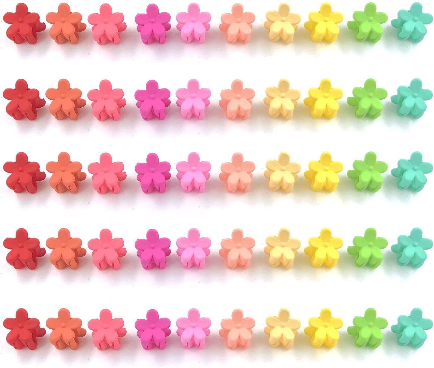 Amazon.com : Mini Flower Hair Clip Flower Clips,Colorful Mini Hair Claw ...