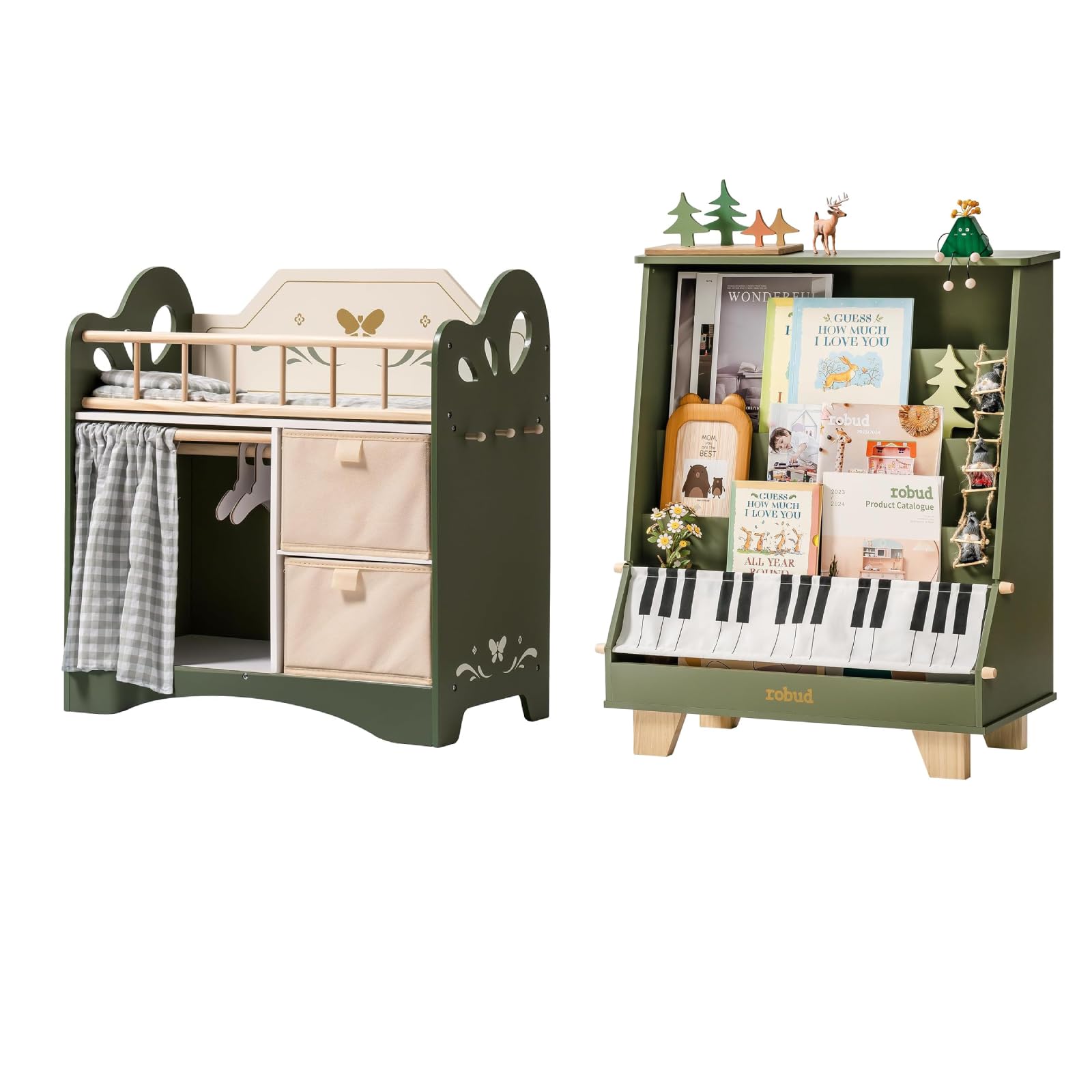 Amazon.com: ROBUD Baby Doll Crib & Nursery Bookshelf : Toys & Games