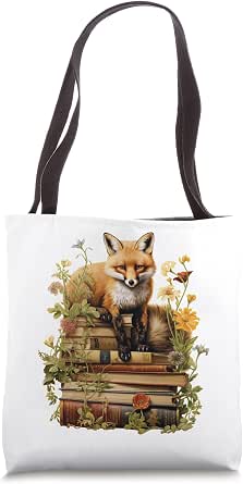 Amazon.com: Cottagecore Aesthetic floral Fox with Book cute Goblincore ...