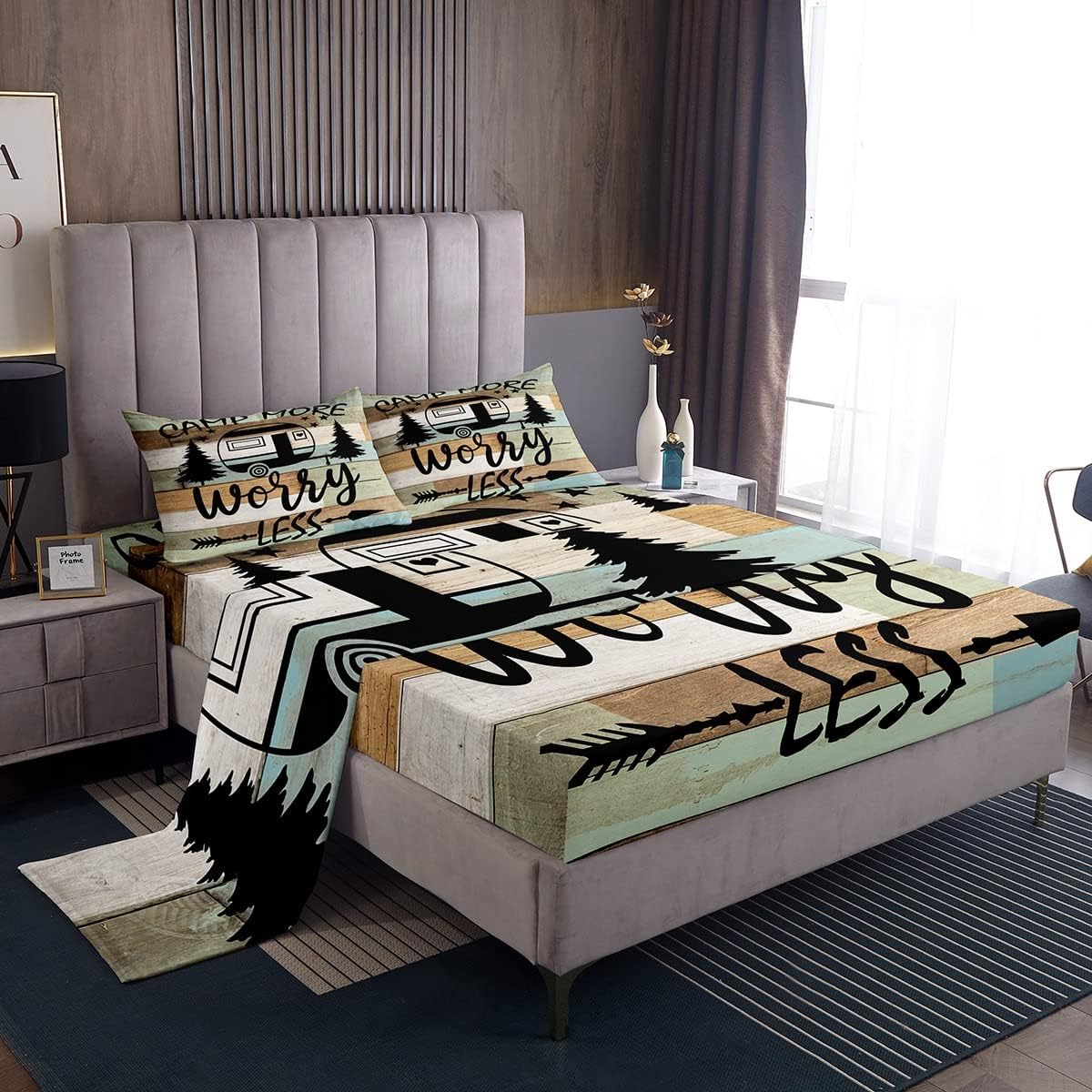 Amazon.com: Happy Camping Sheets with Deep Pocket Fitted Sheet RV ...