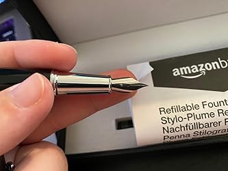 Amazon Basics Refillable Fountain Pen - Medium Point, Black Ink ...