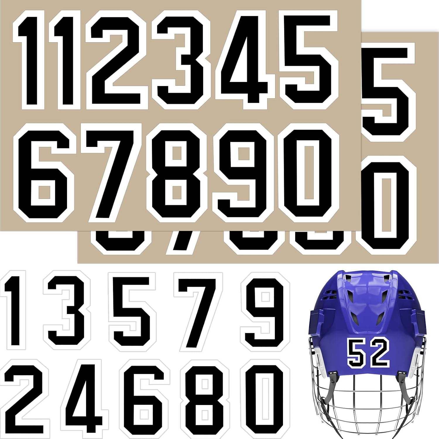 Amazon.com: 88 Pcs Helmet Numbers Self Adhesive Baseball Helmet Sticker ...