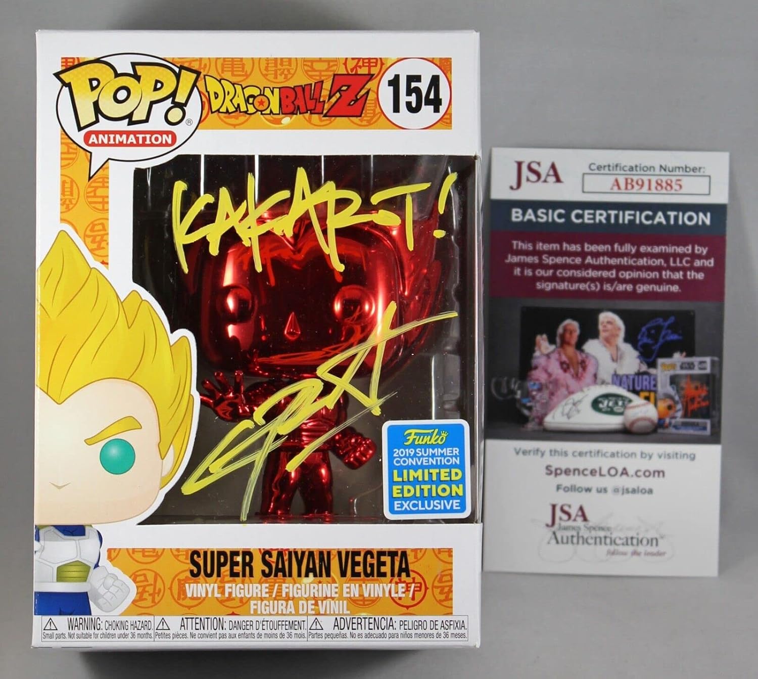 Chris Sabat Signed Dragon Ball Z Super Saiyan Vegeta Red Chrome ...