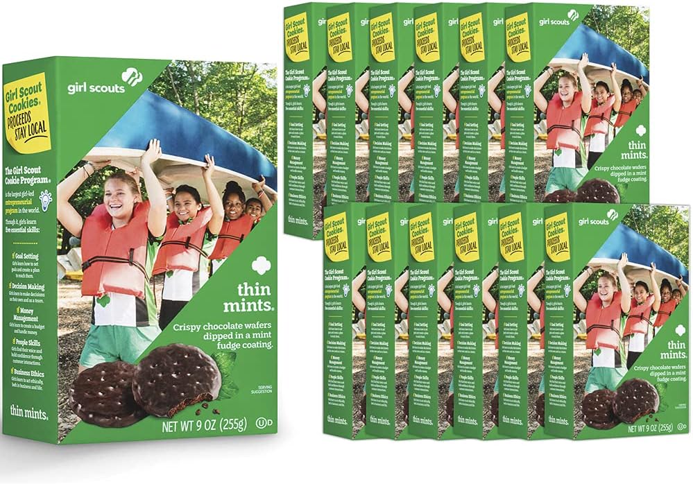 Amazon.com: One Case of Girl Scout Cookies THIN MINTS (12 Boxes in ...