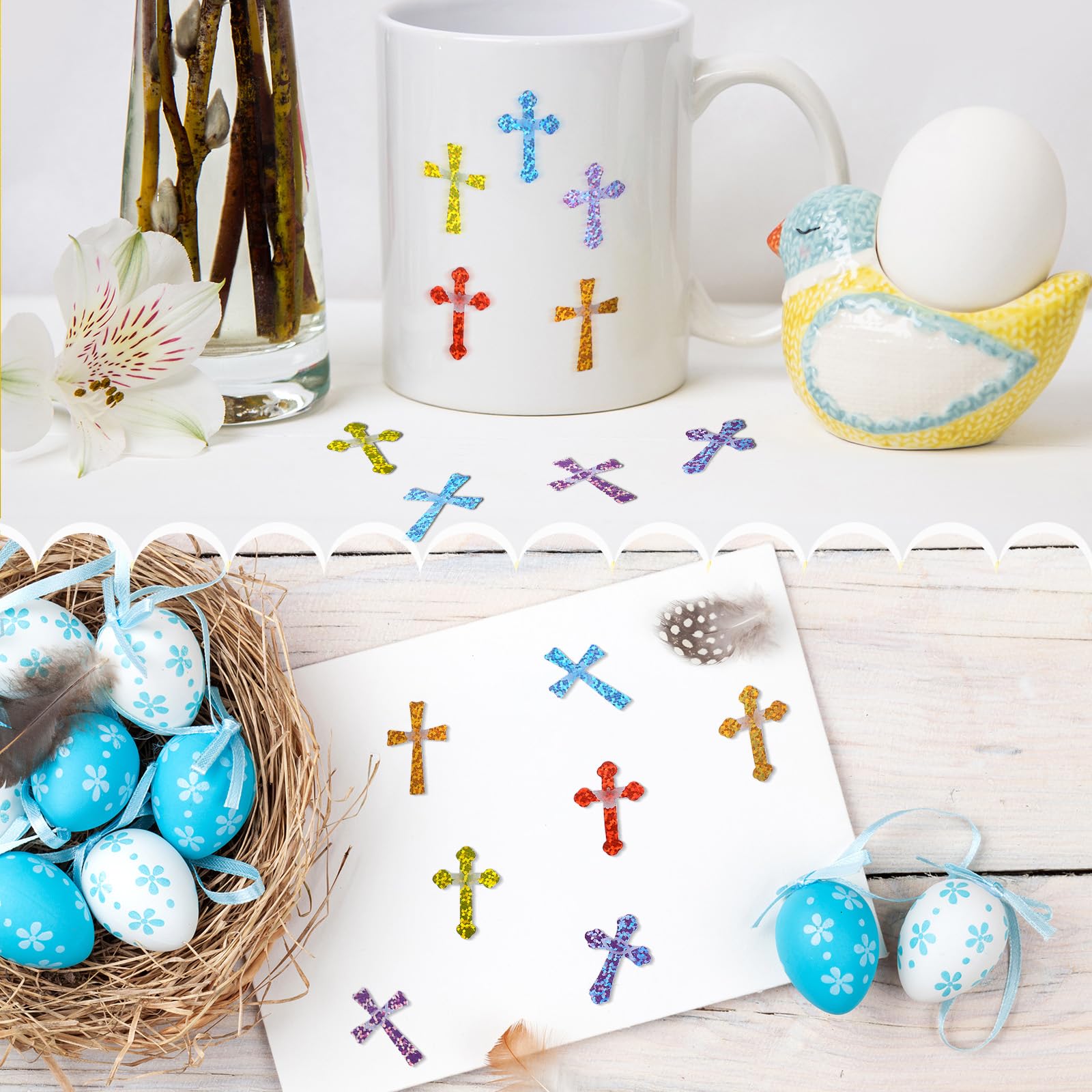 Snapklik.com : 540 Pcs Glitter Crosses Stickers Dazzle Religious ...