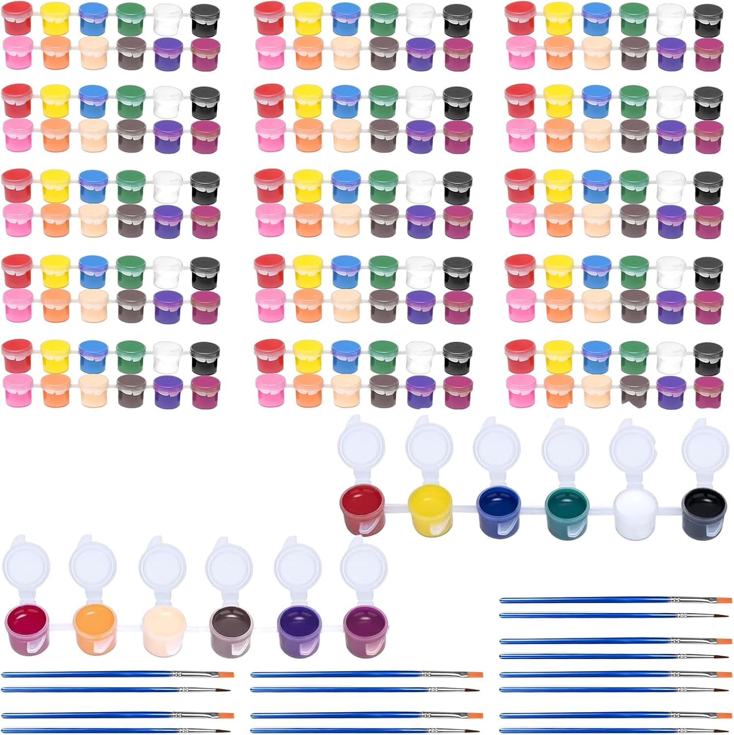 Amazon.com: DUA MAIGA 210 Pcs Mini Acrylic Paint Set,12 Colors Acrylic ...