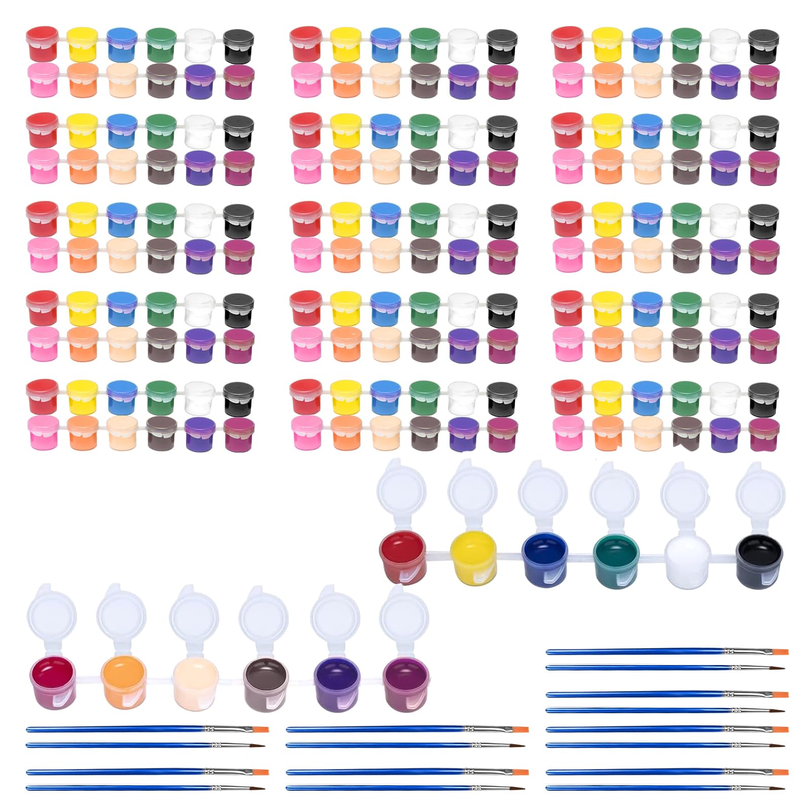 Amazon.com: DUA MAIGA 210 Pcs Mini Acrylic Paint Set,12 Colors Acrylic ...