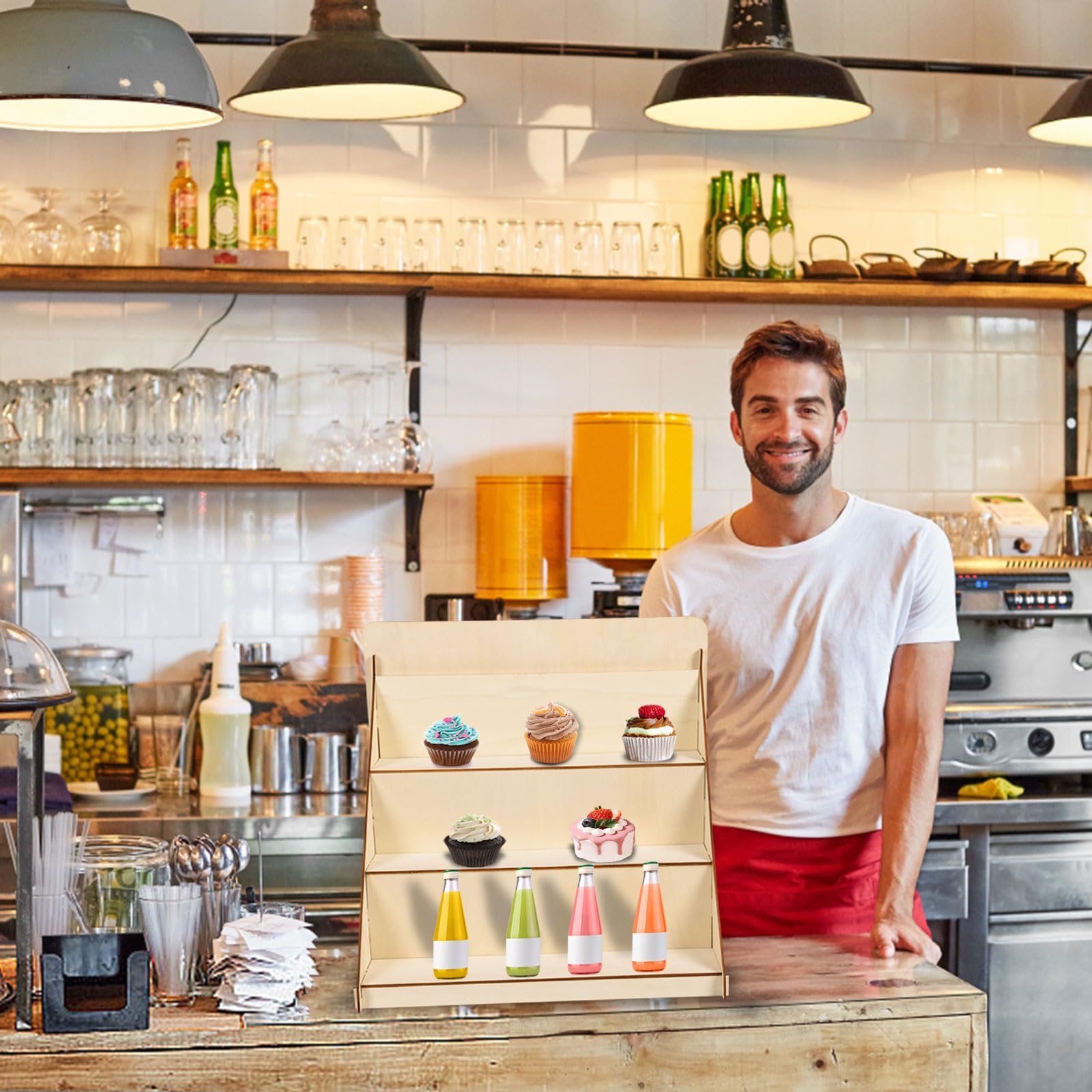 Snapklik.com : Wooden Retail Table Display Stand Portable Retail Wooden ...